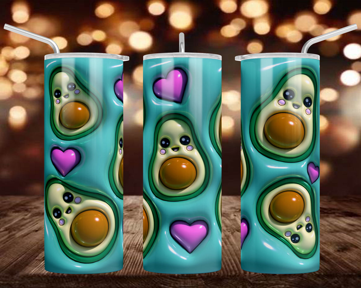 Blue Avocado 3D Puff Tumbler – Mystery Decals & Apparel