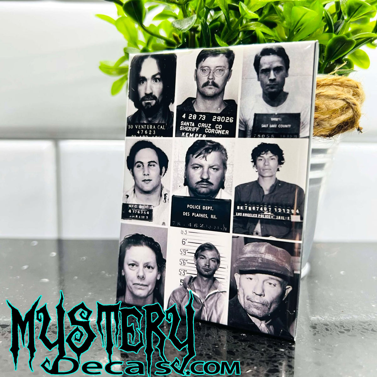 Serial Killers Mugshot Rectangle Fridge Magnet 2.5" x 3.5" True Crime – Mystery Decals & Apparel