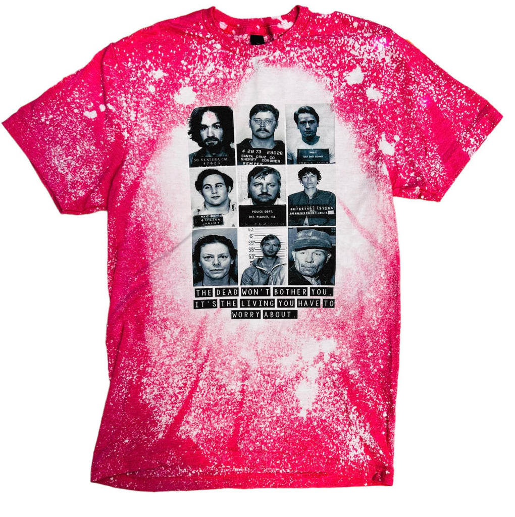 True Crime Bleached Tee Serial Killer Mugshot Graphic T-Shirt – Mystery ...
