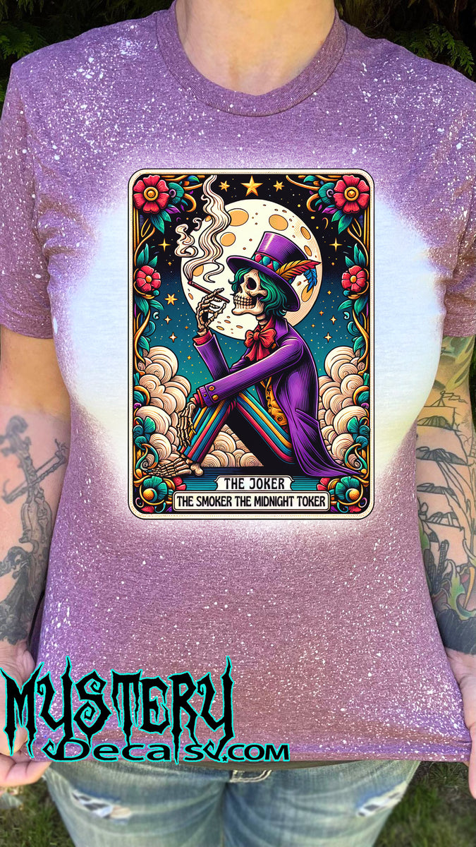 The Joker Tarot Card Bleached Tee – Mystery Decals & Apparel