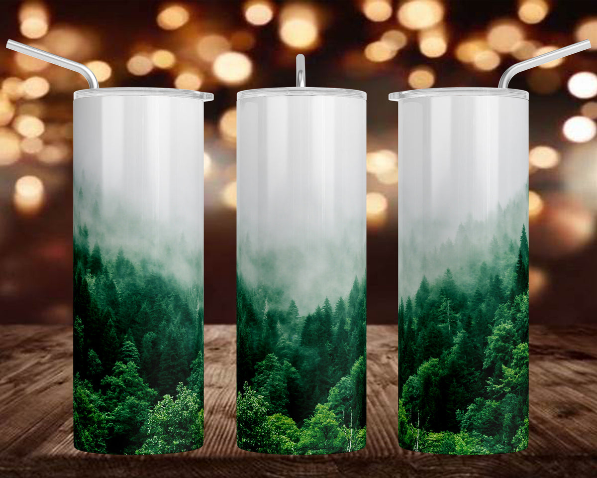 Foggy Forest Tumbler – Mystery Decals & Apparel