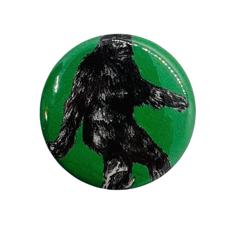 The Elusive Bigfoot Pin Back Button or Magnet – Mystery Decals & Apparel